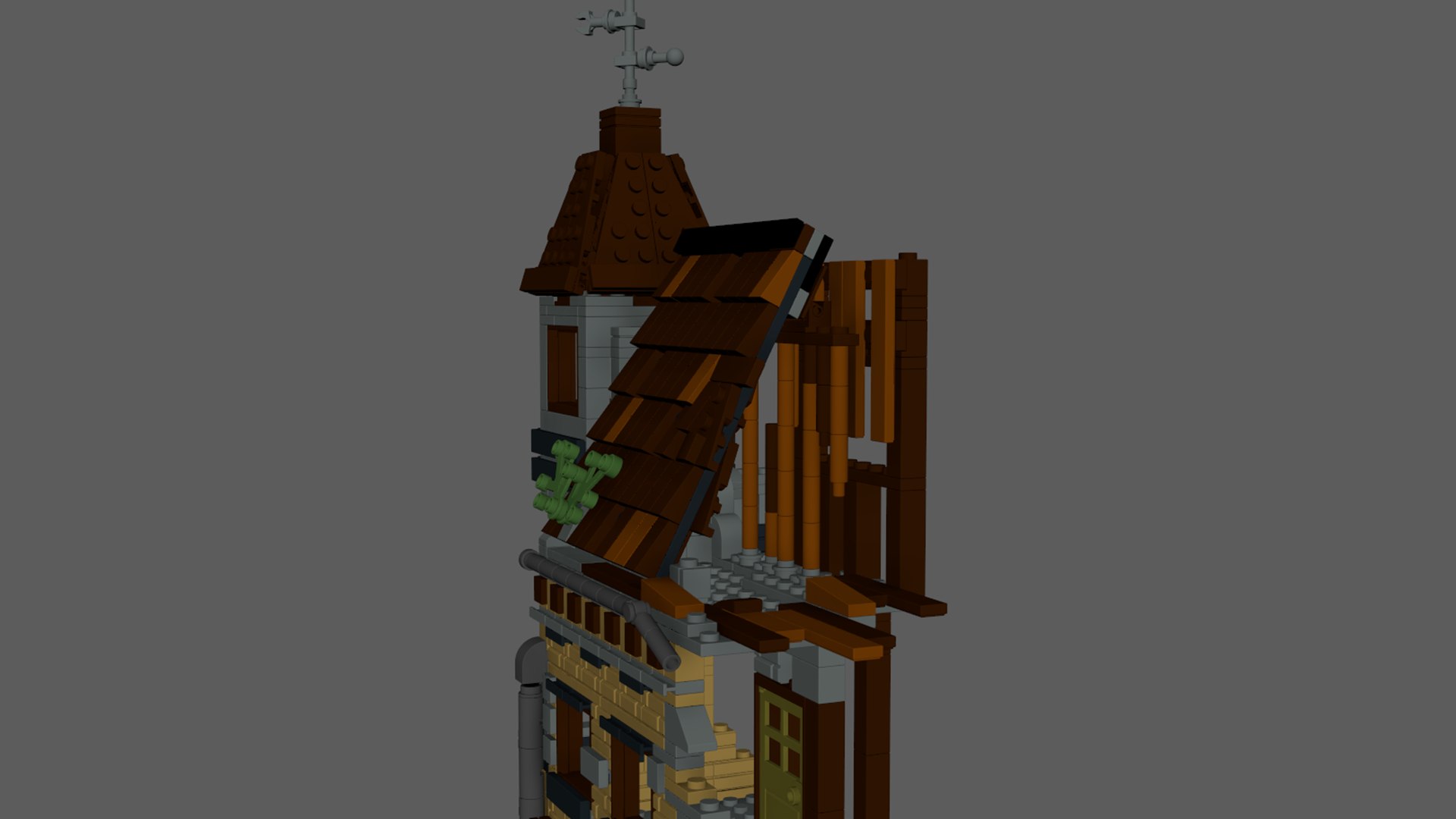 3D Lego Ruined House Destroyed Building - TurboSquid 1860271