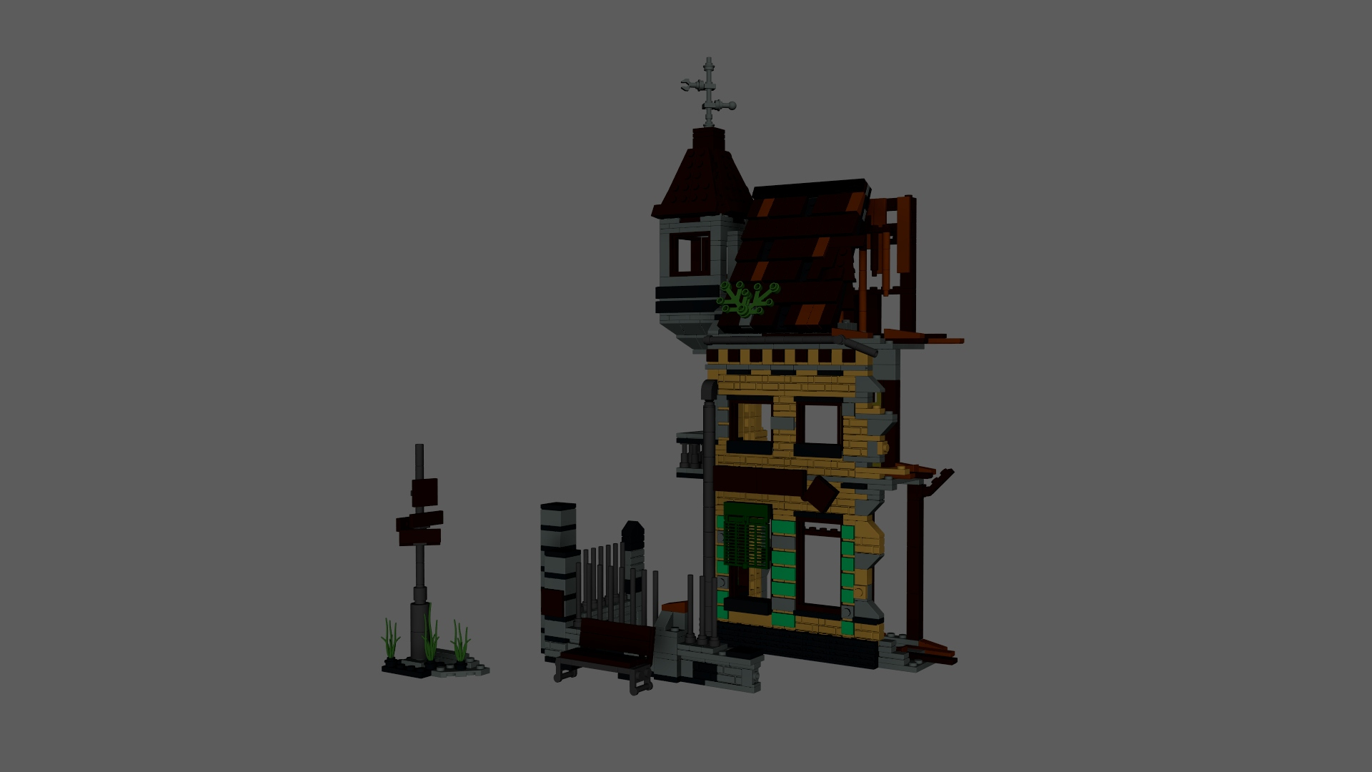 3D Lego Ruined House Destroyed Building - TurboSquid 1860271