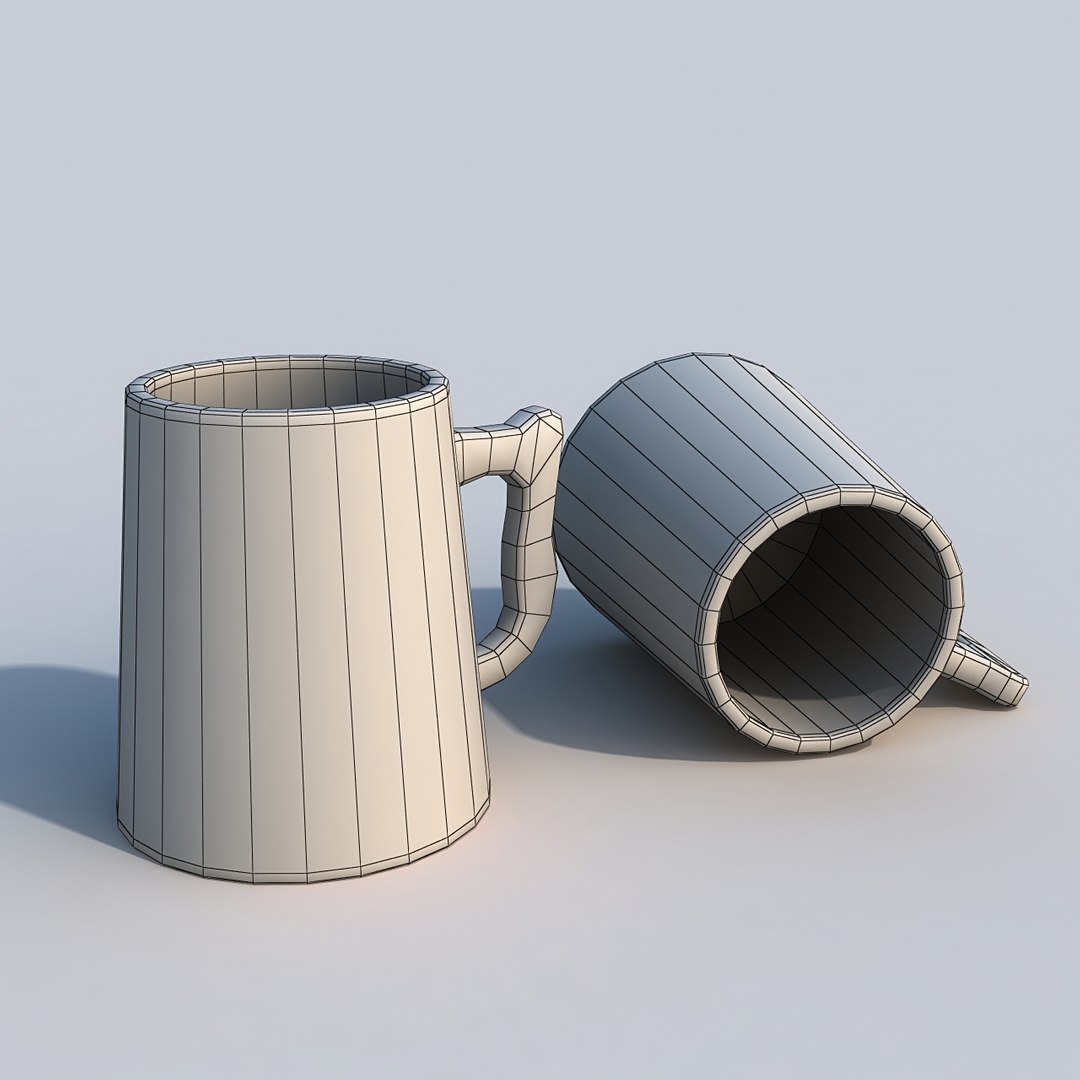 ready wooden cup 3d max