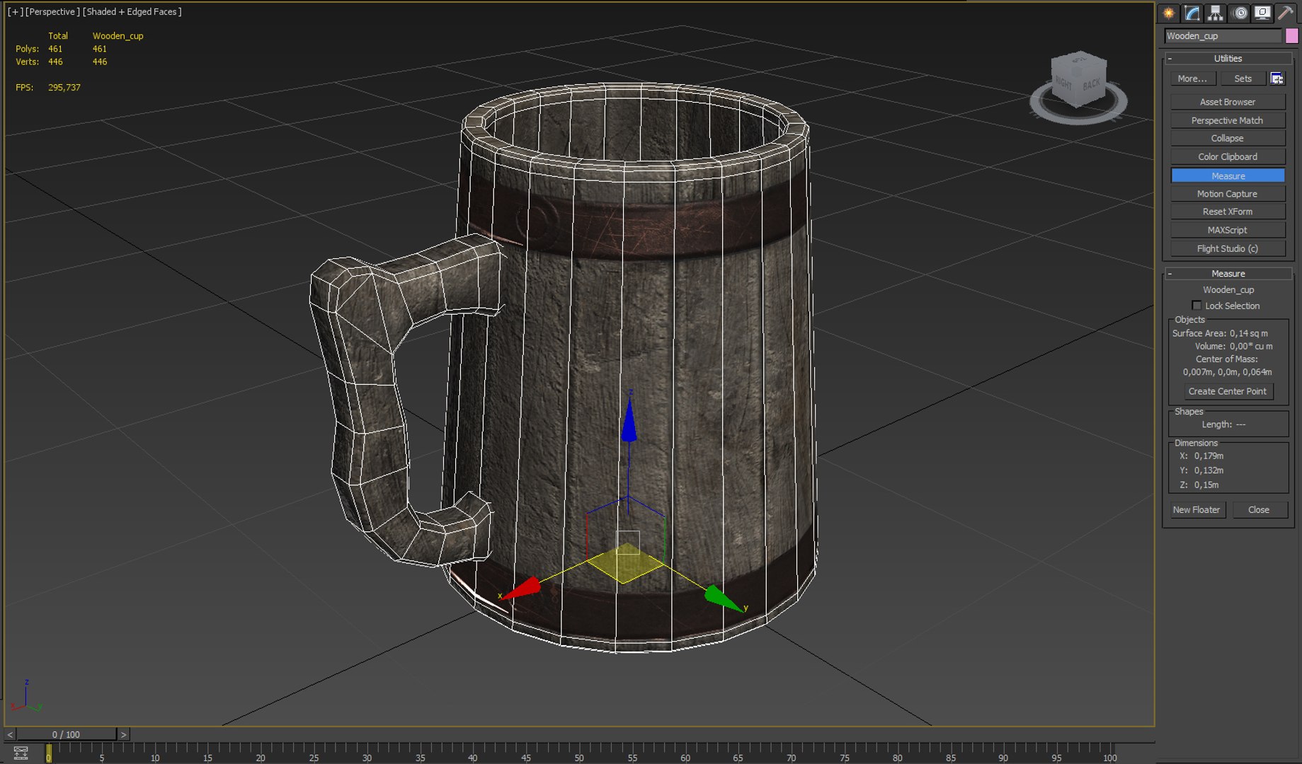 ready wooden cup 3d max
