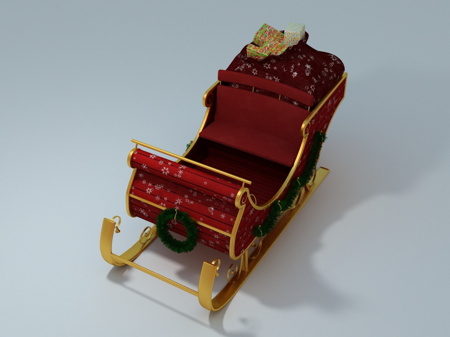 Santa Sled 3d Model