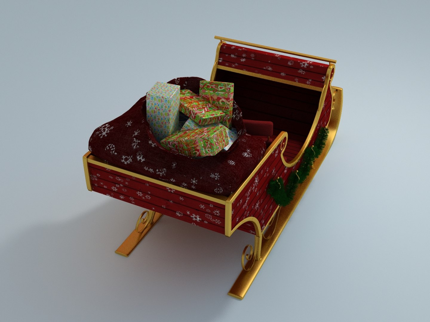 Santa Sled 3d Model