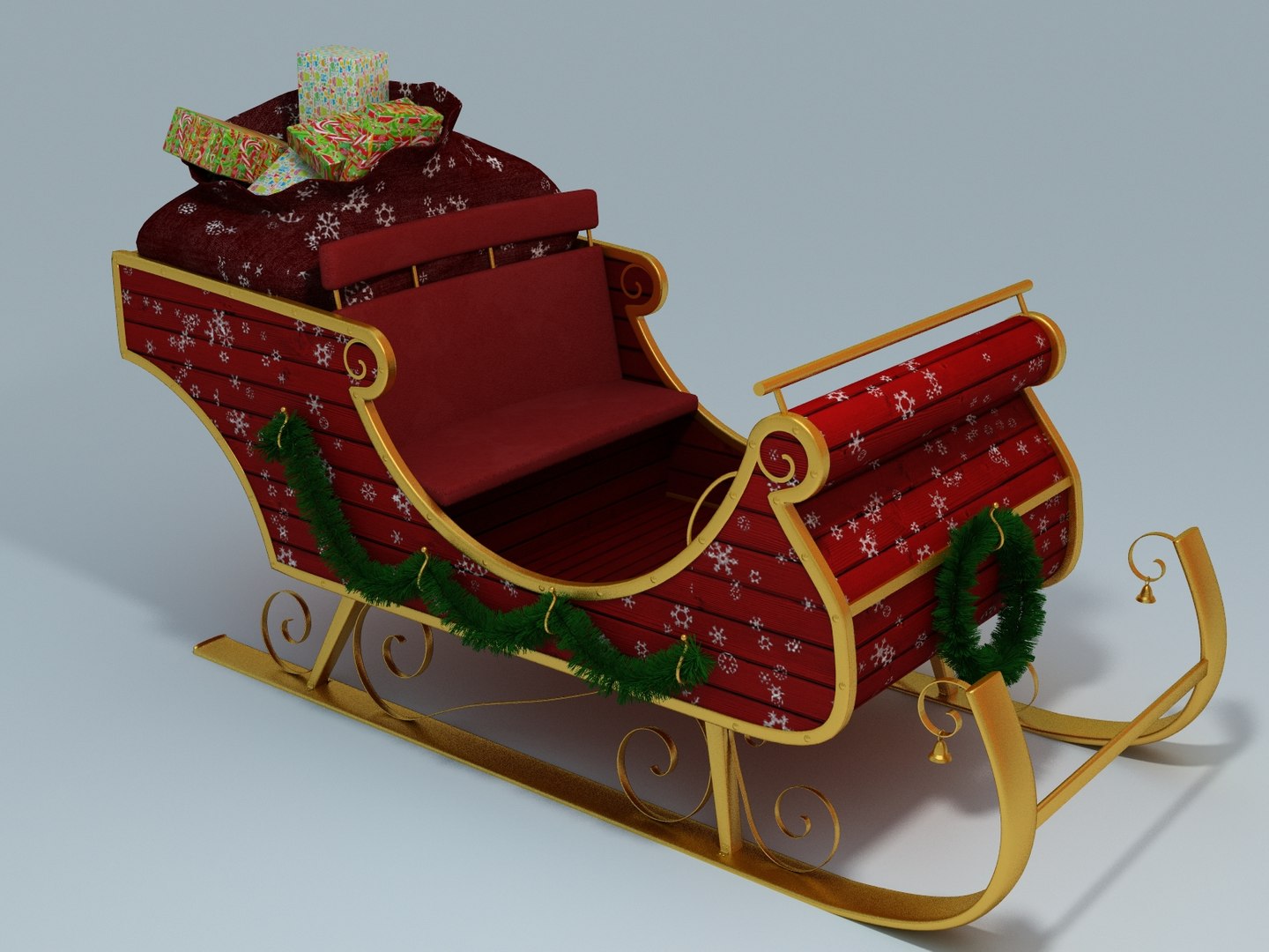 Santa Sled 3d Model