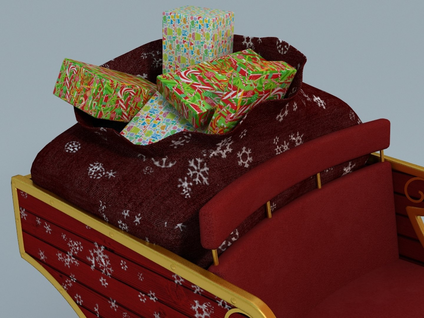 Santa Sled 3d Model