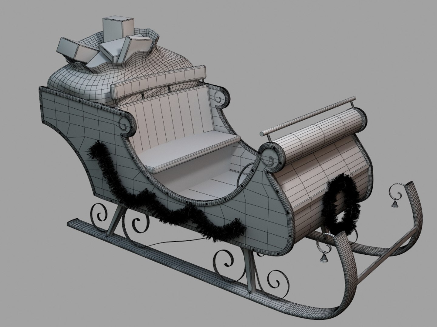 Santa Sled 3d Model