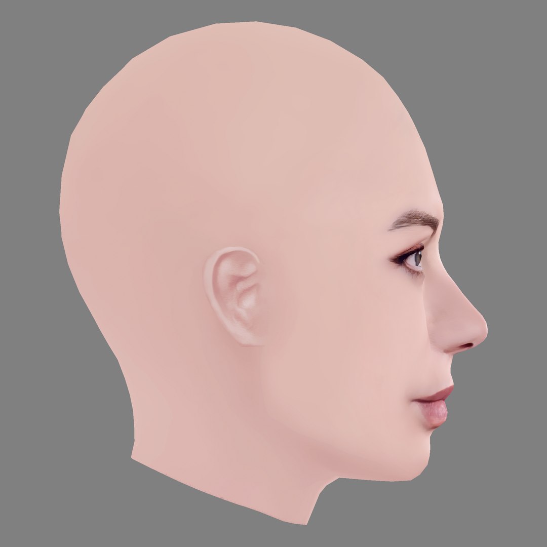3D Maria Hervas Head - No Hair - Low Poly Head For Game Model ...