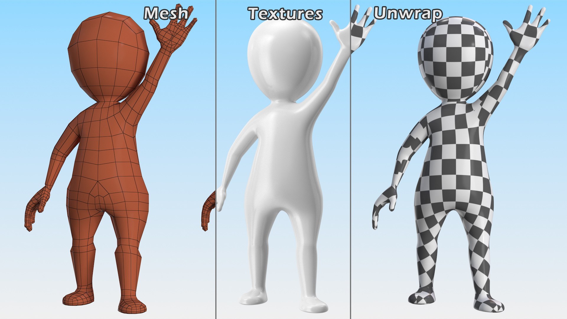 3D Waving Stickman Model - TurboSquid 1896639