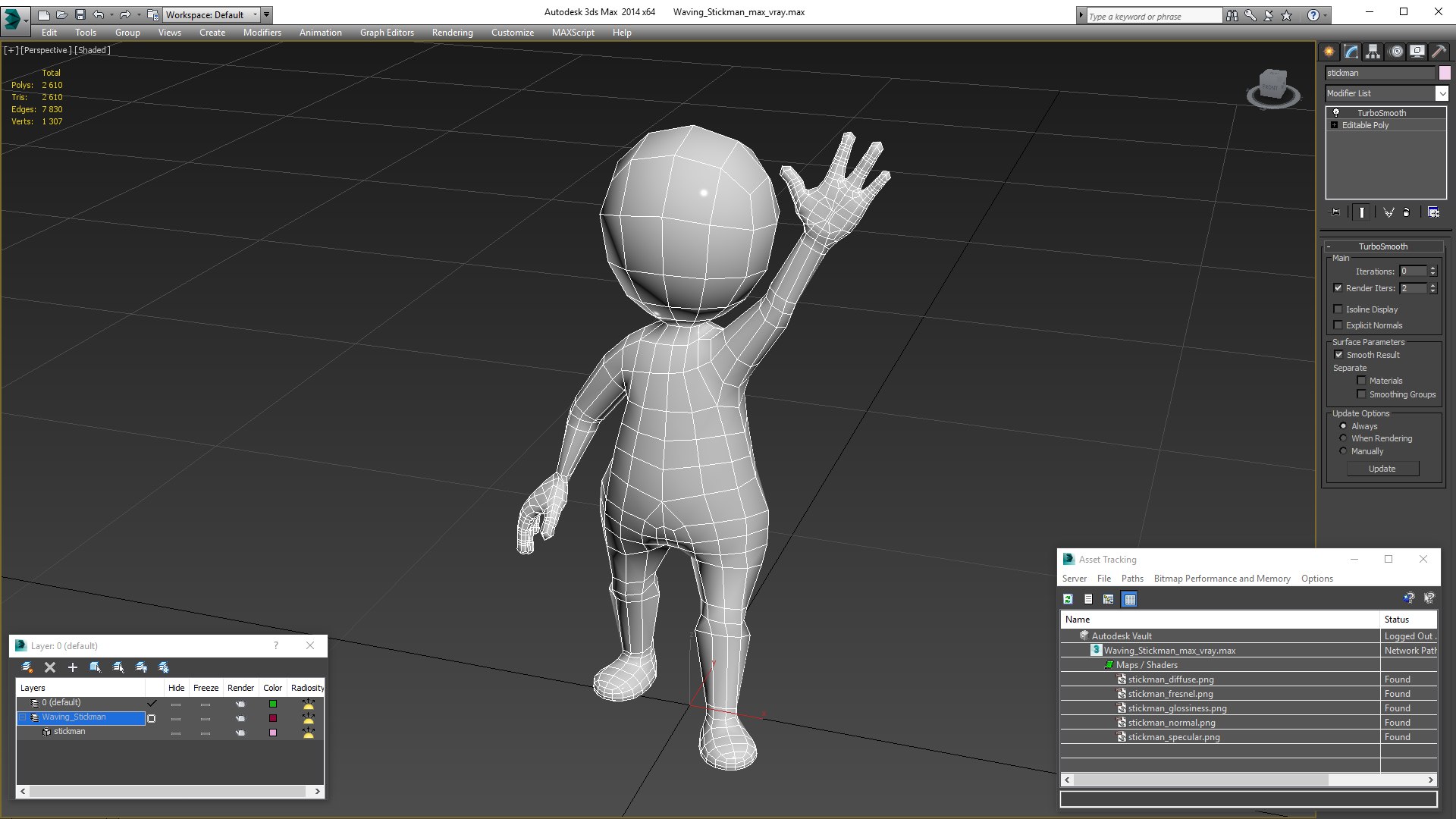 3D Waving Stickman model - TurboSquid 1896639