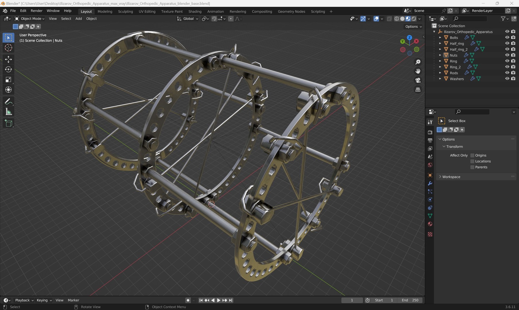 Ilizarov Orthopedic Apparatus 3D Model - TurboSquid 2410865