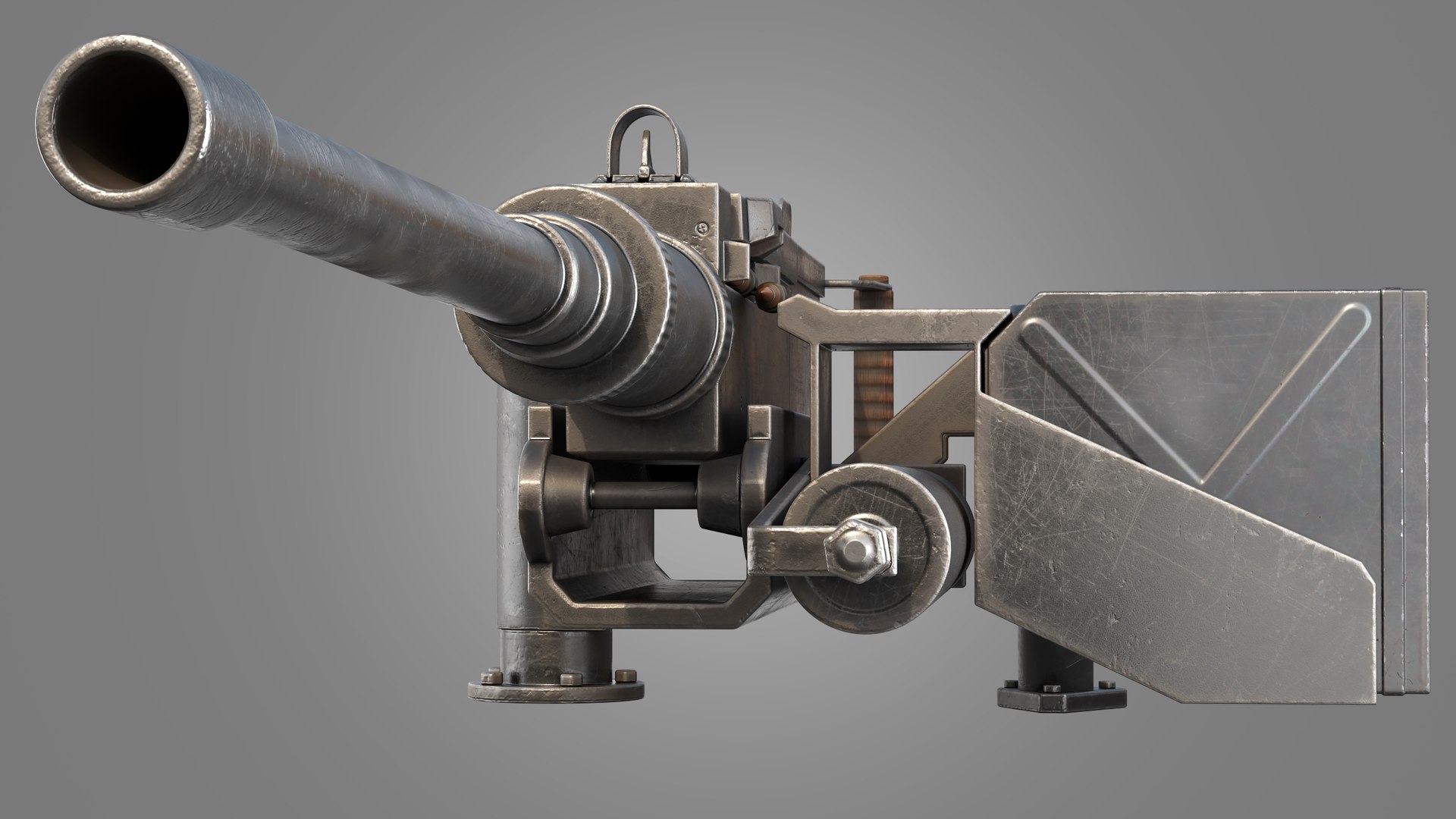 Machine Gun Browning M2 PBR 3D Model - TurboSquid 2306214