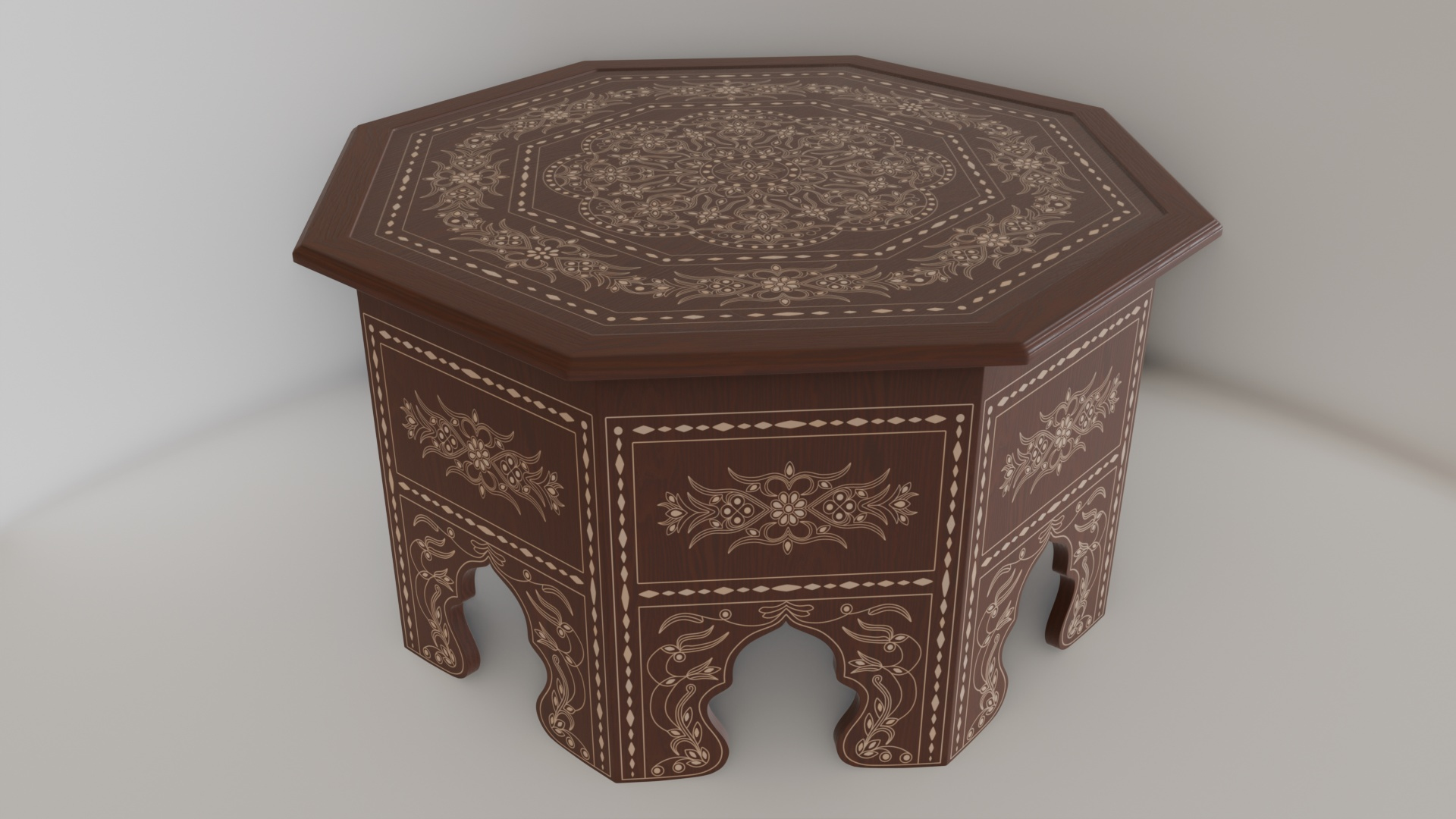 3D Moroccan Traditional Octagonal Table Model - TurboSquid 2257998