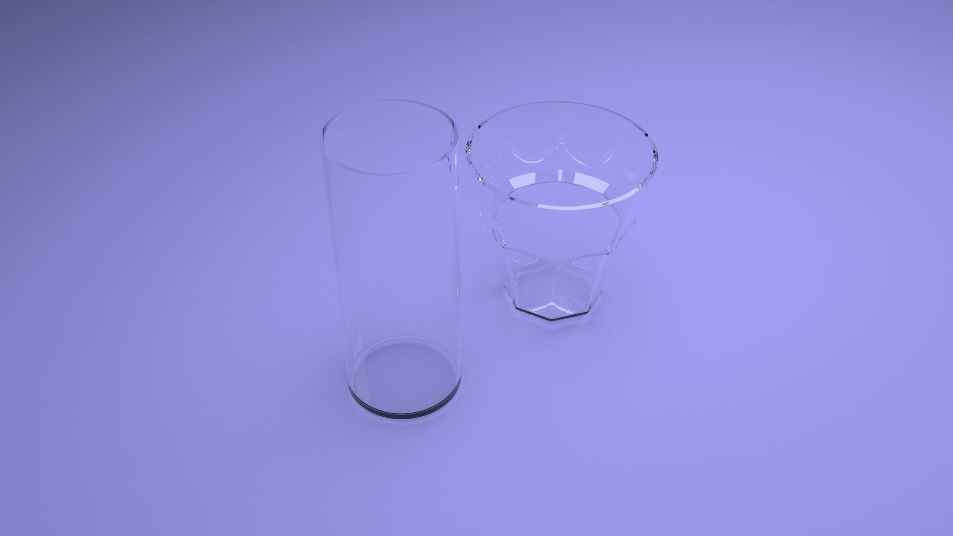 3D Model 2 Glass Cups - TurboSquid 2245362