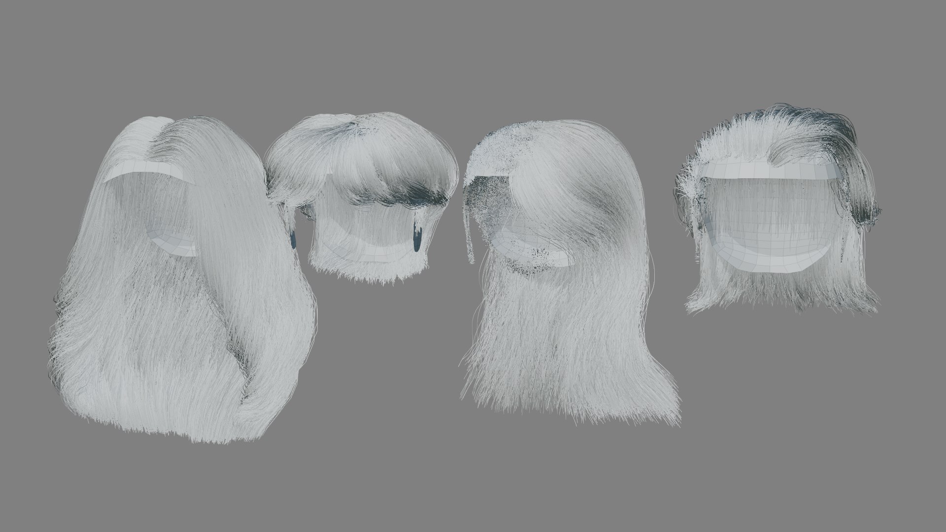 Particle 3D Hair Collection Blender 3D Model - TurboSquid 1788308