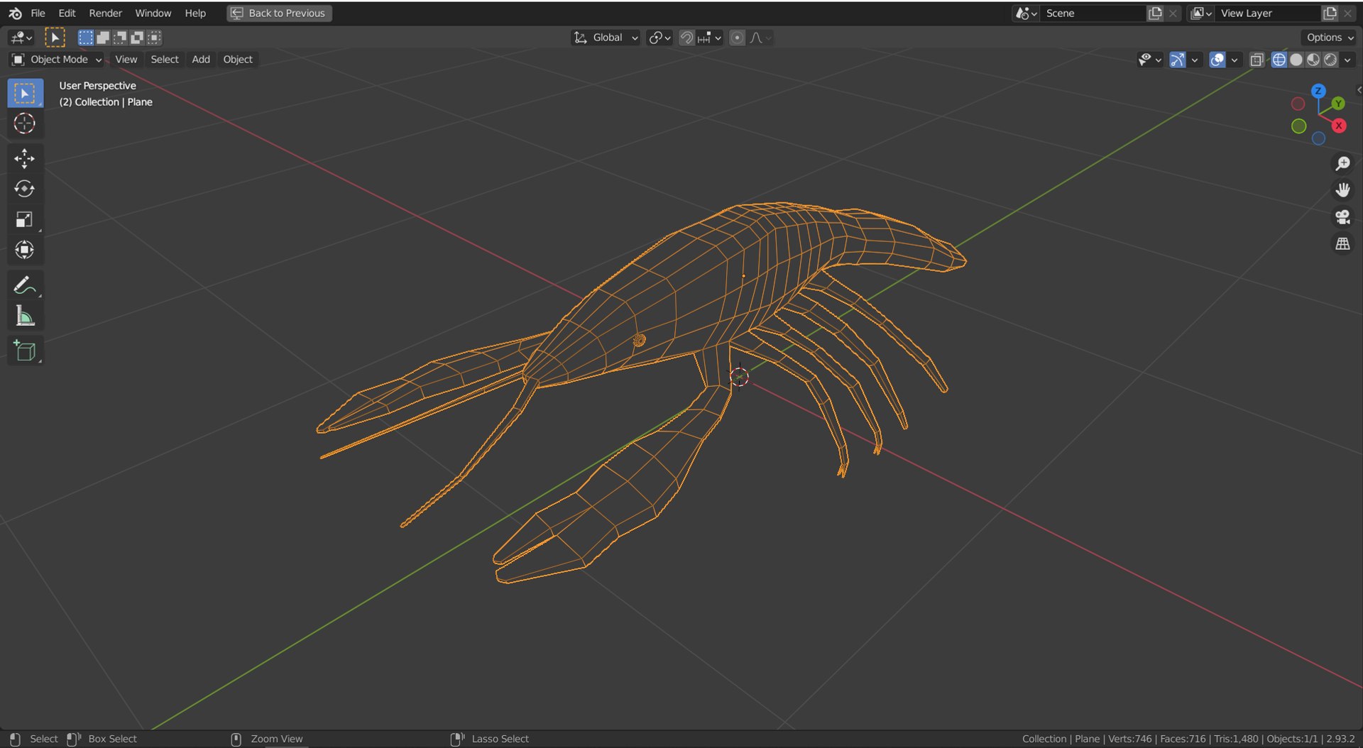 Low-poly Crayfish 3D Model - TurboSquid 1806926