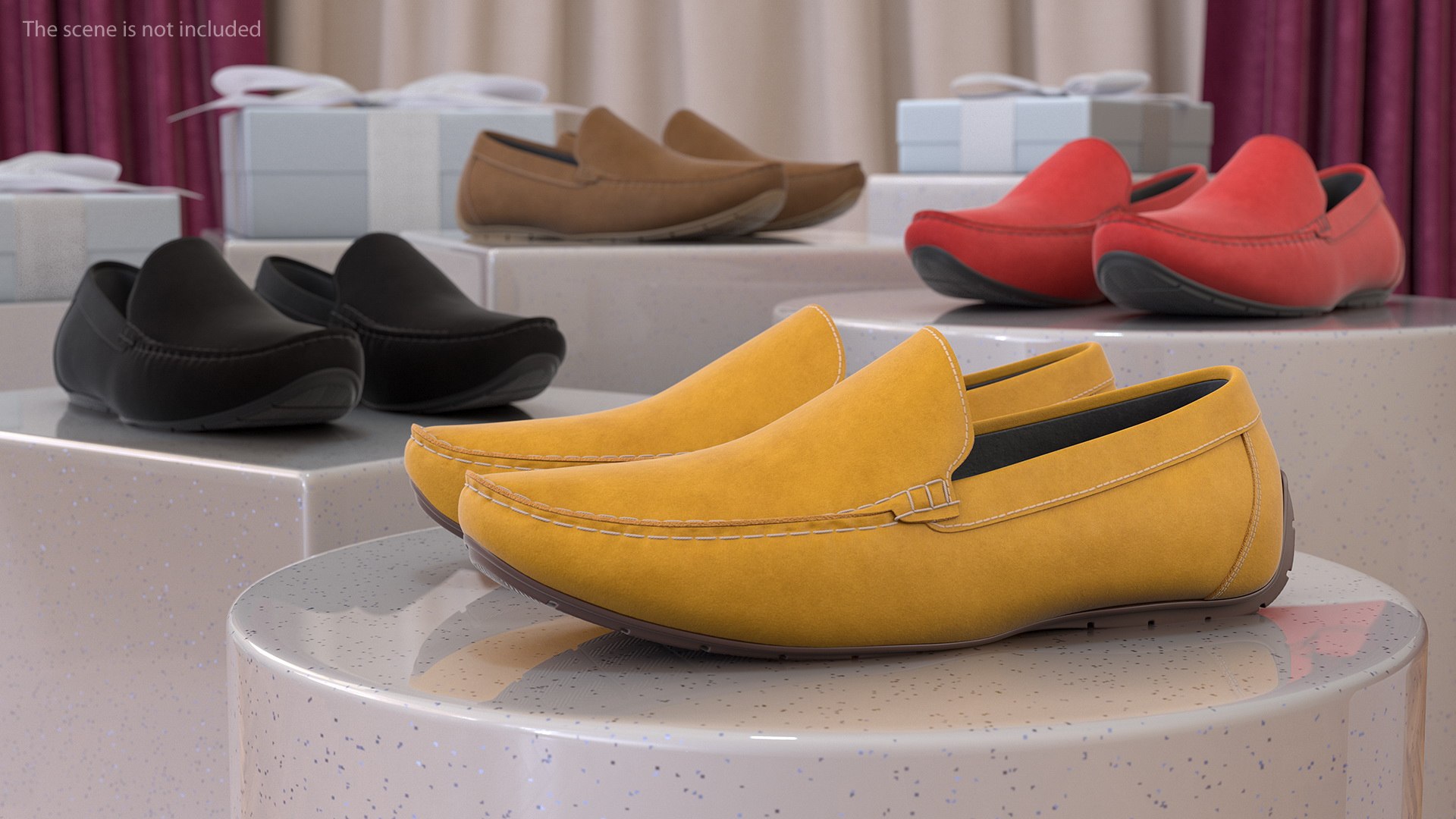 Tan leather loafer shoes 3D model - TurboSquid 1487021