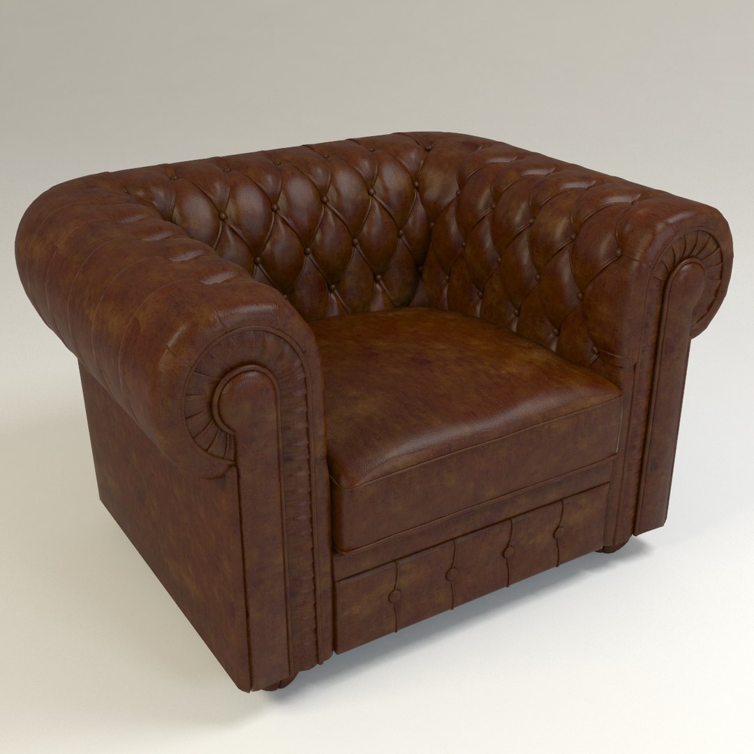 3d model chesterfield set sofa