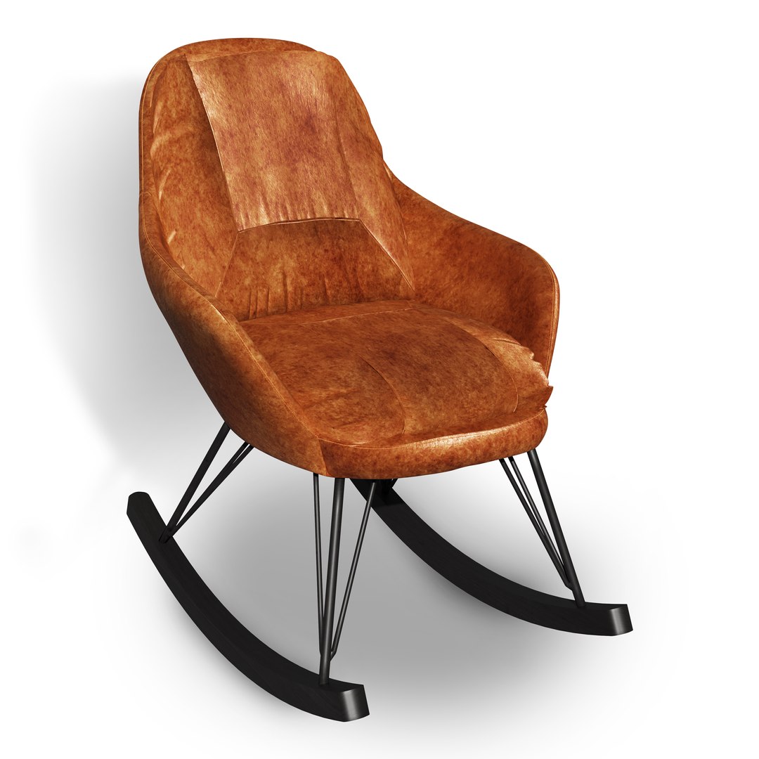 3D model leather rocking chair - TurboSquid 1590557