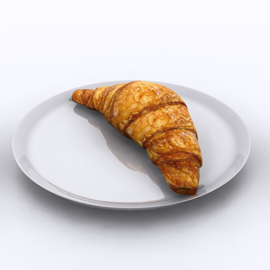 3d Croissant Low-poly Unwrapped
