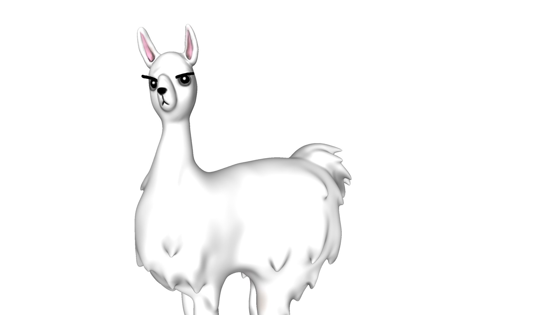 3D Cute Grumpy Lama - TurboSquid 1351735