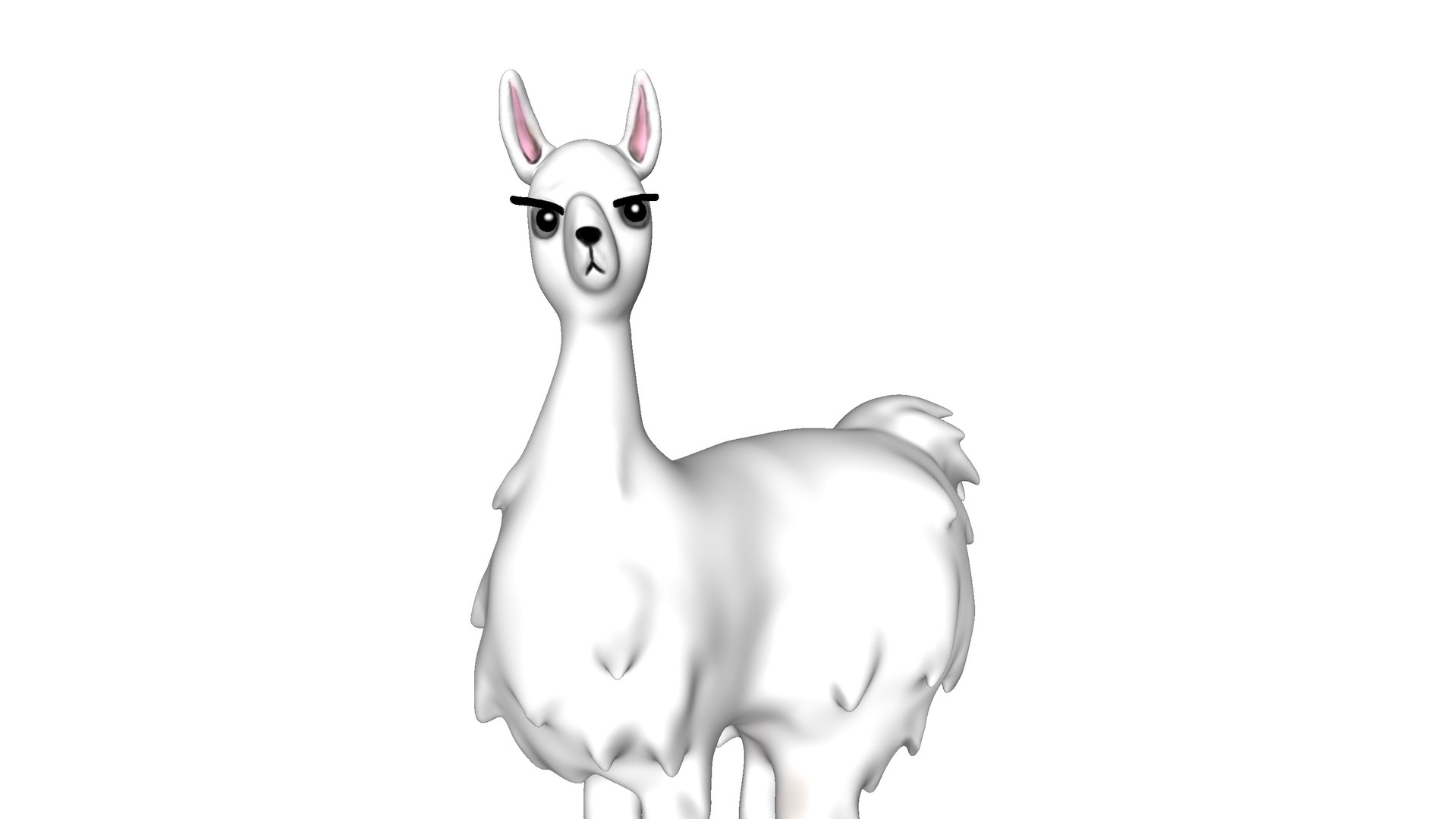 3D Cute Grumpy Lama - TurboSquid 1351735