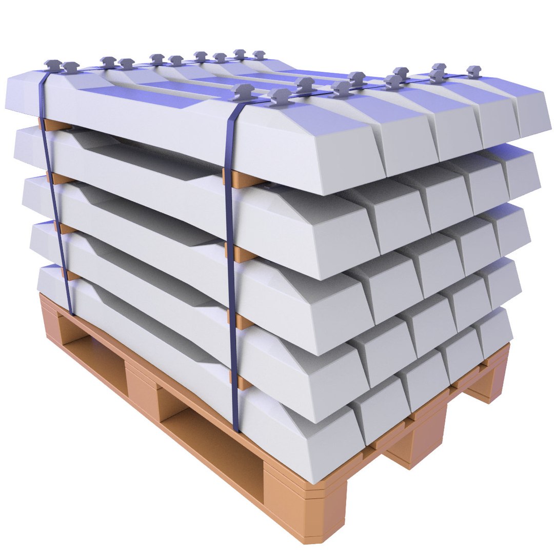 Pallet With Train Concrete Sleepers 25 Model - TurboSquid 2096415