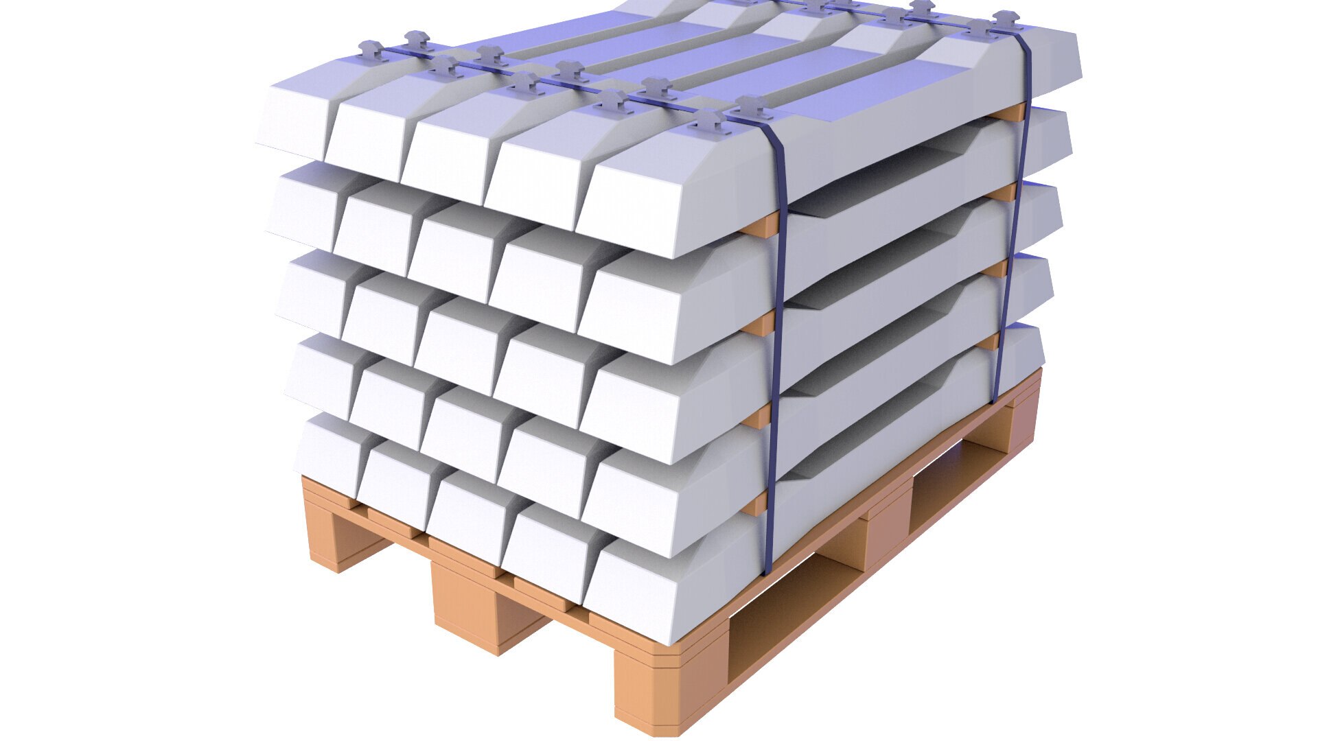 Pallet With Train Concrete Sleepers 25 Model - TurboSquid 2096415