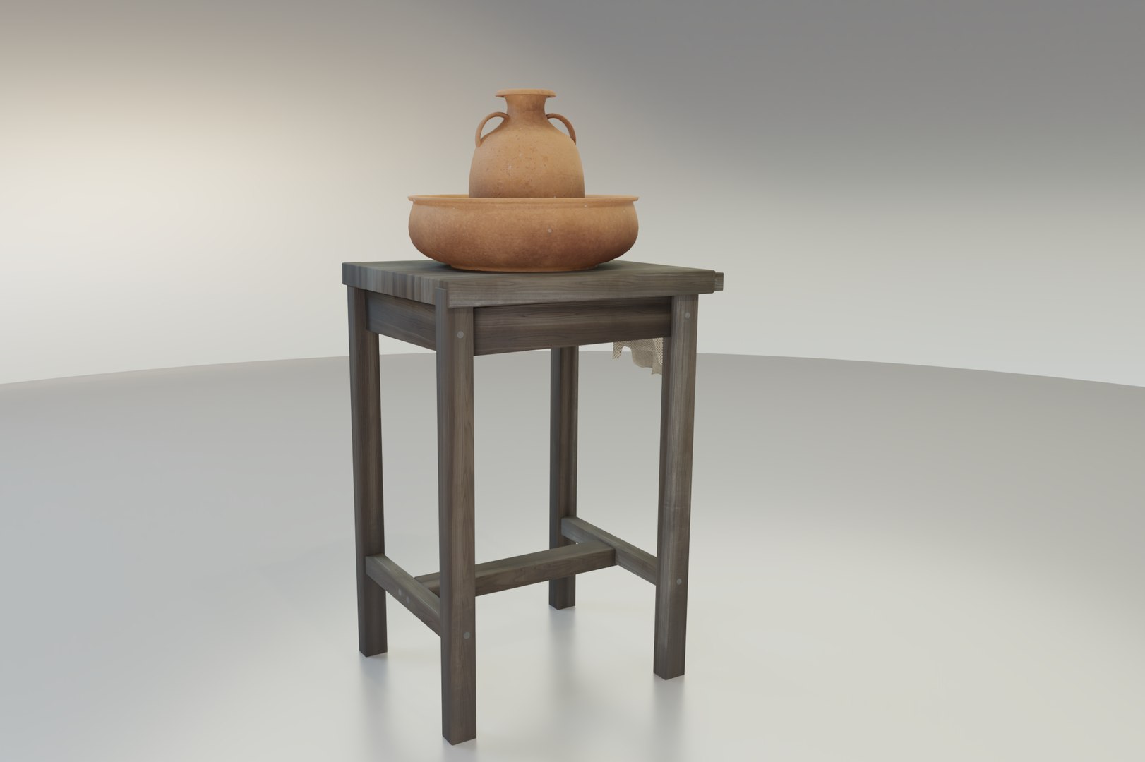 3D Rustic Wash Basin And Stand - TurboSquid 1809567