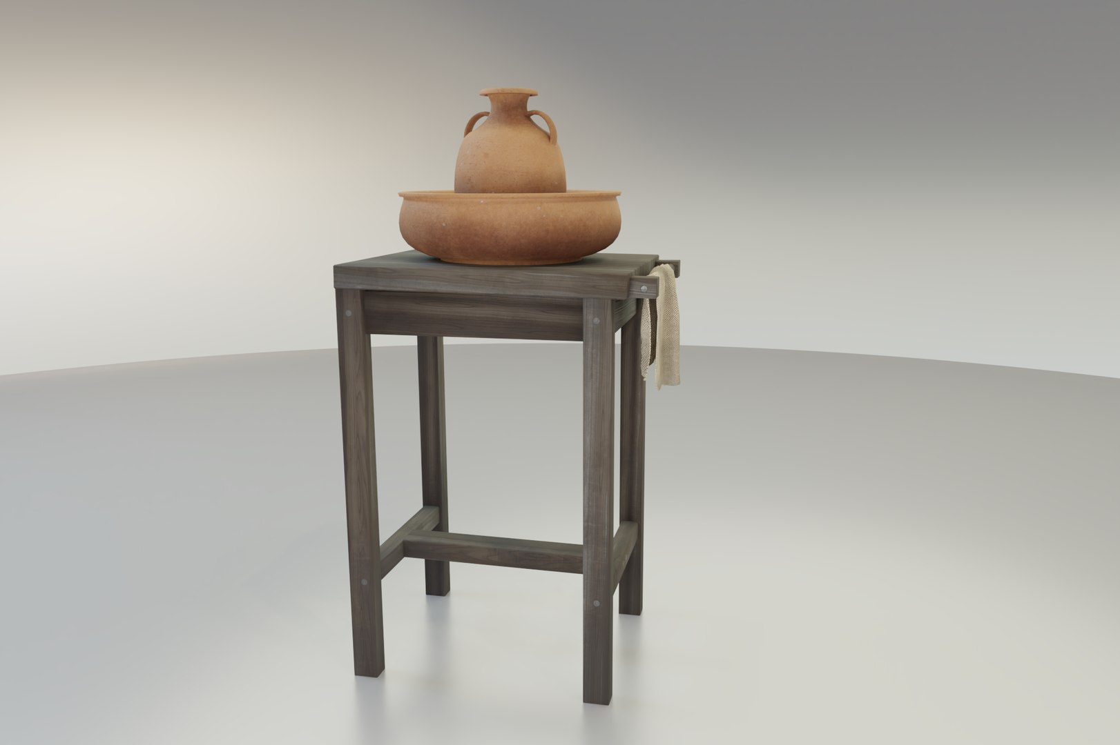 3D Rustic Wash Basin And Stand - TurboSquid 1809567