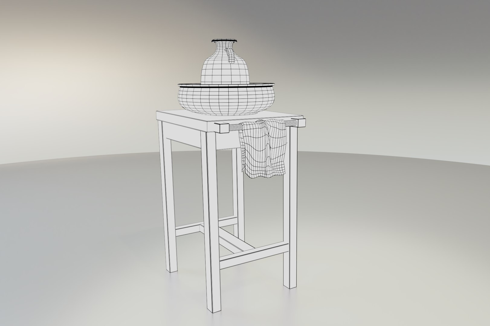 3D Rustic Wash Basin And Stand - TurboSquid 1809567