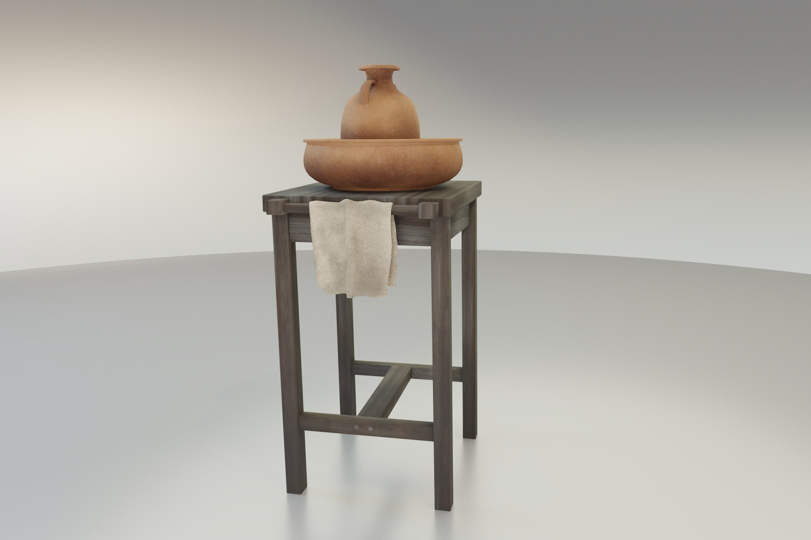 3D Rustic Wash Basin And Stand - TurboSquid 1809567