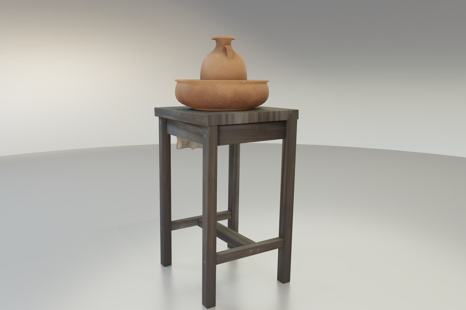 3D Rustic Wash Basin And Stand - TurboSquid 1809567