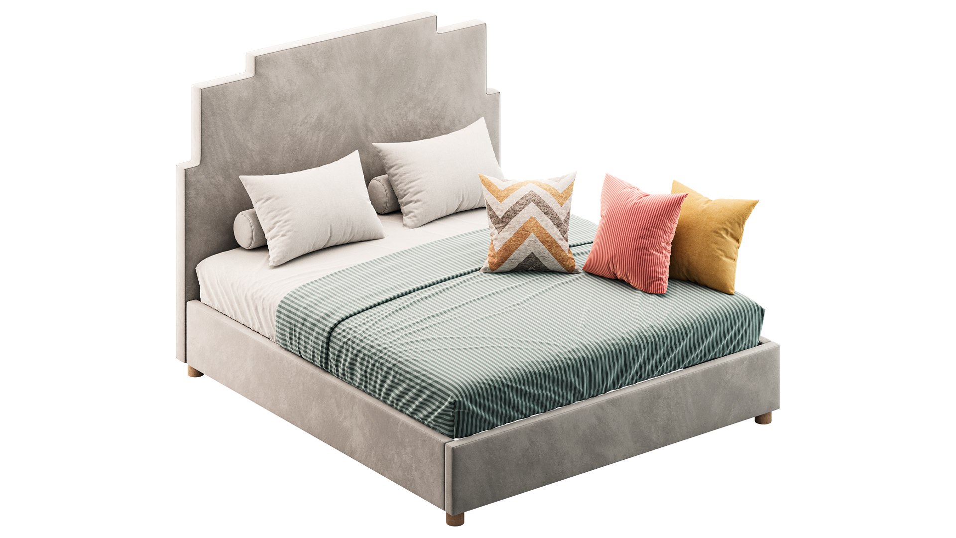 3D Paxton Gray Linen Model - TurboSquid 2371376