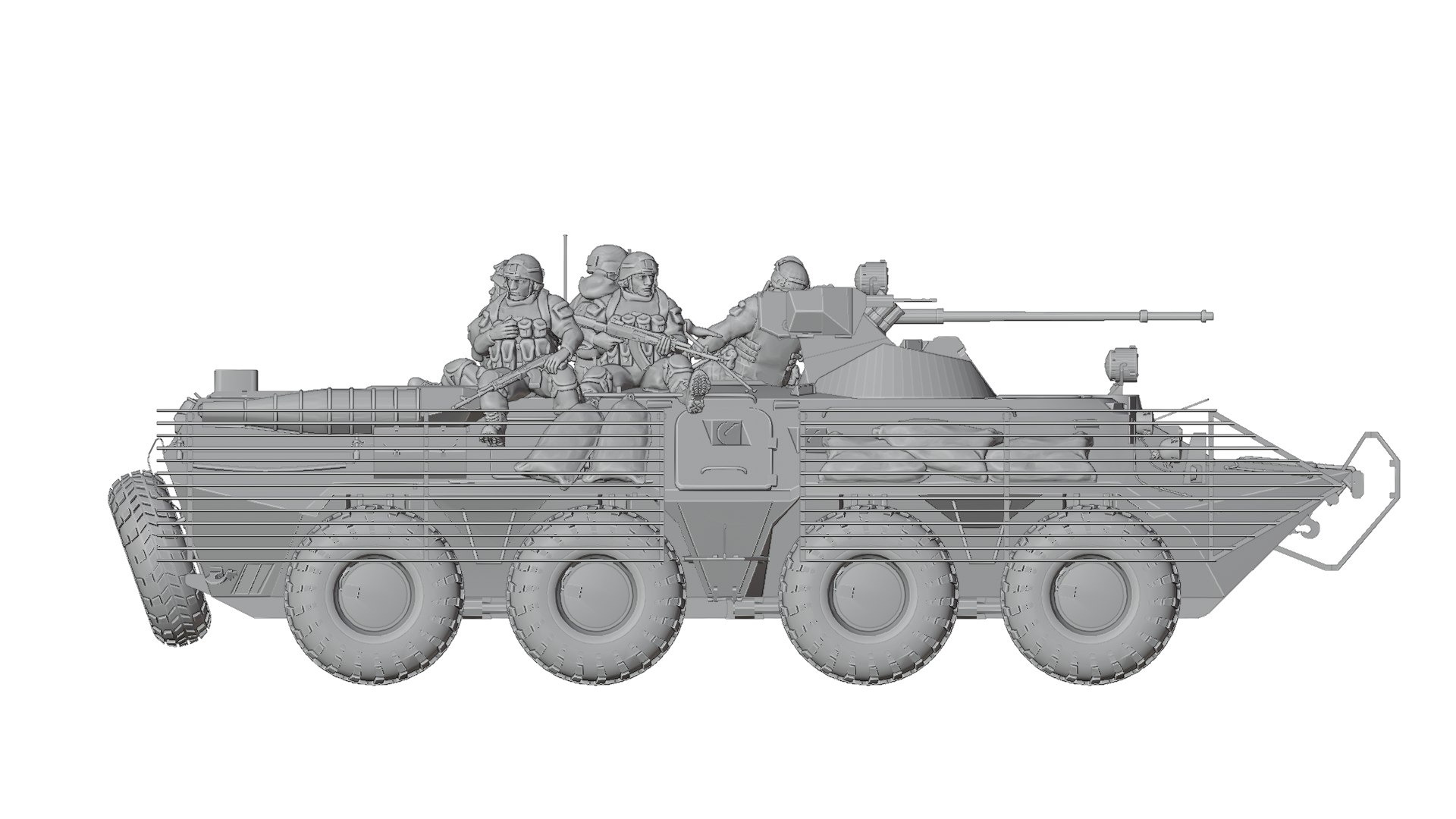 Armored personnel carrier BTR-82A with bars 3D model - TurboSquid 2034446