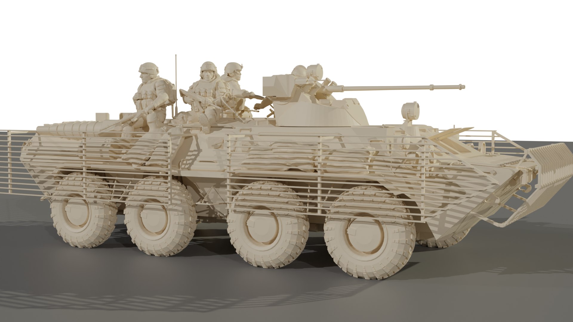 Armored personnel carrier BTR-82A with bars 3D model - TurboSquid 2034446
