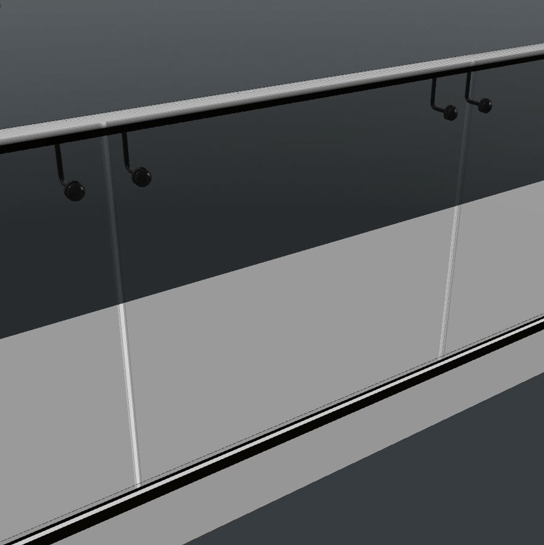 Stainless Steel Glass Railing 3D Model - TurboSquid 1469588