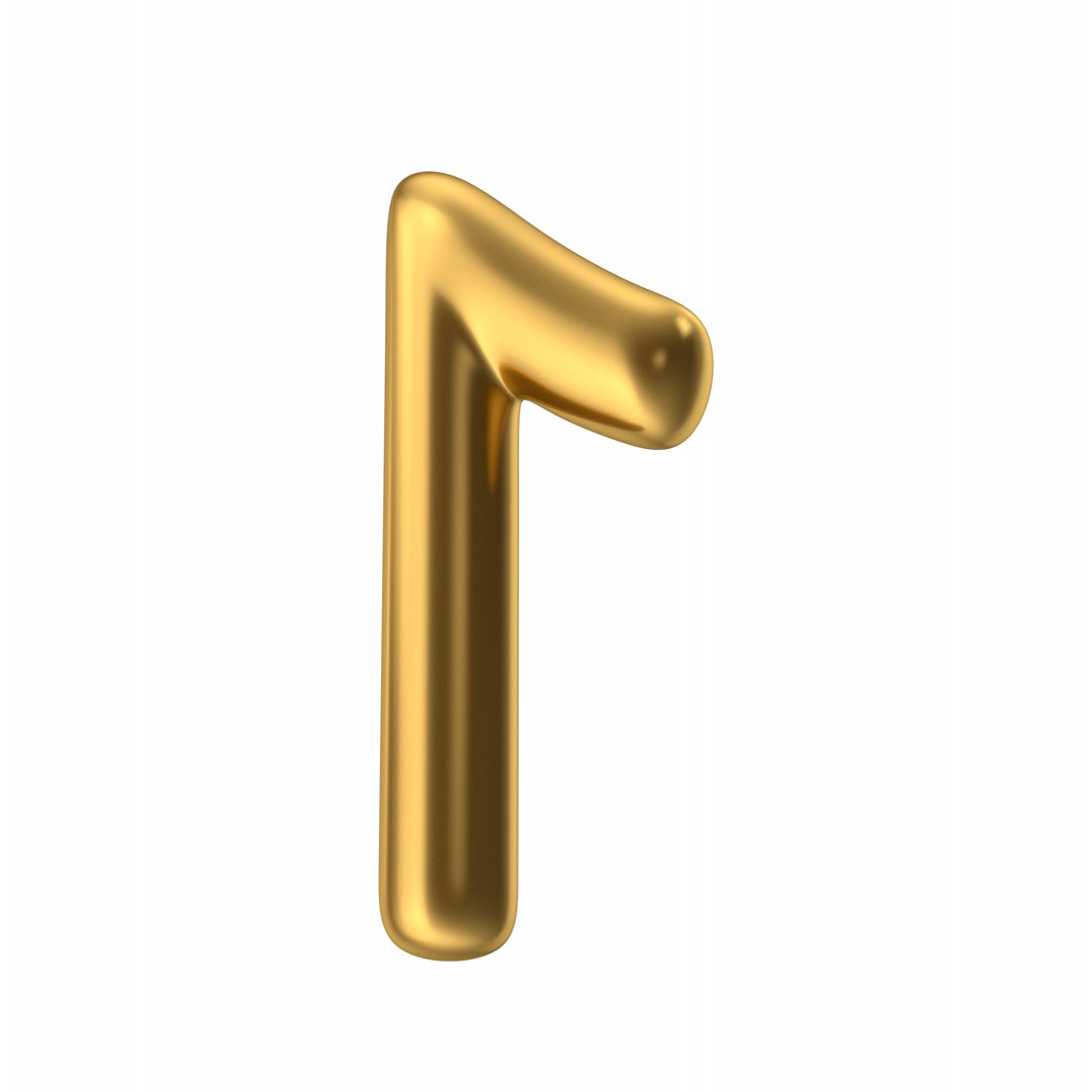 Number 1 Gold Model - TurboSquid 1866324