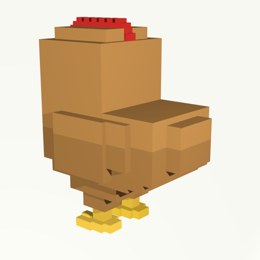 Chicken Voxel 3D Model - TurboSquid 1385762