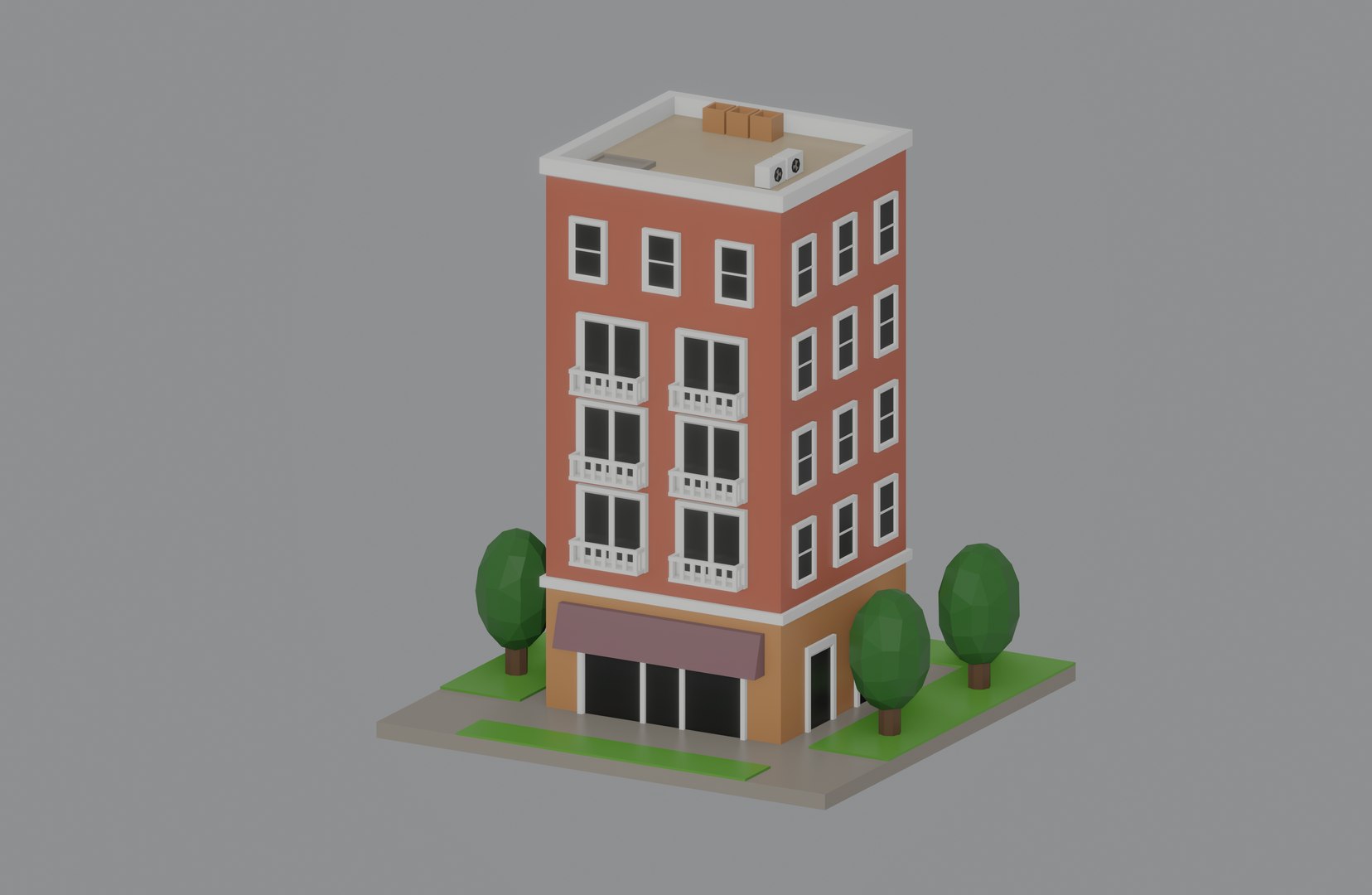 Low Poly Building 3D Model - TurboSquid 2132308