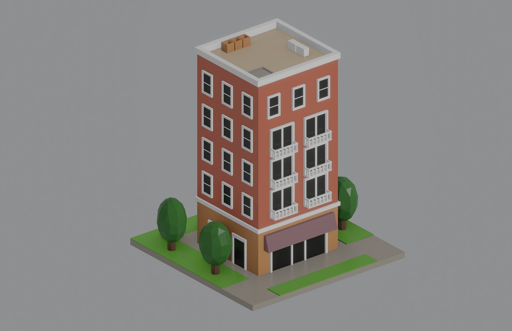 Low Poly Building 3D Model - TurboSquid 2132308