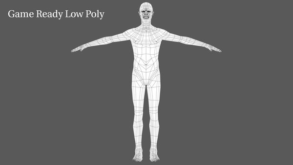 photorealistic body wounded character 3d model