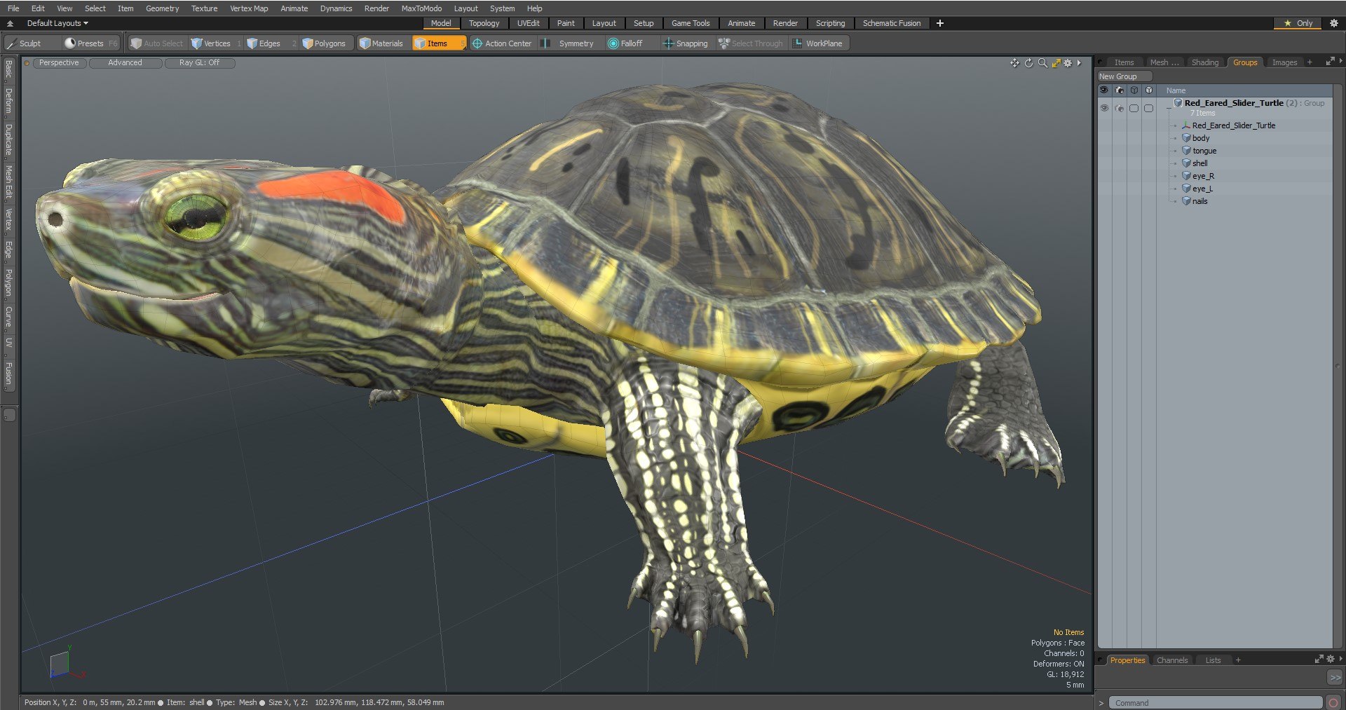 Red Eared Slider Turtle Model - TurboSquid 2150143