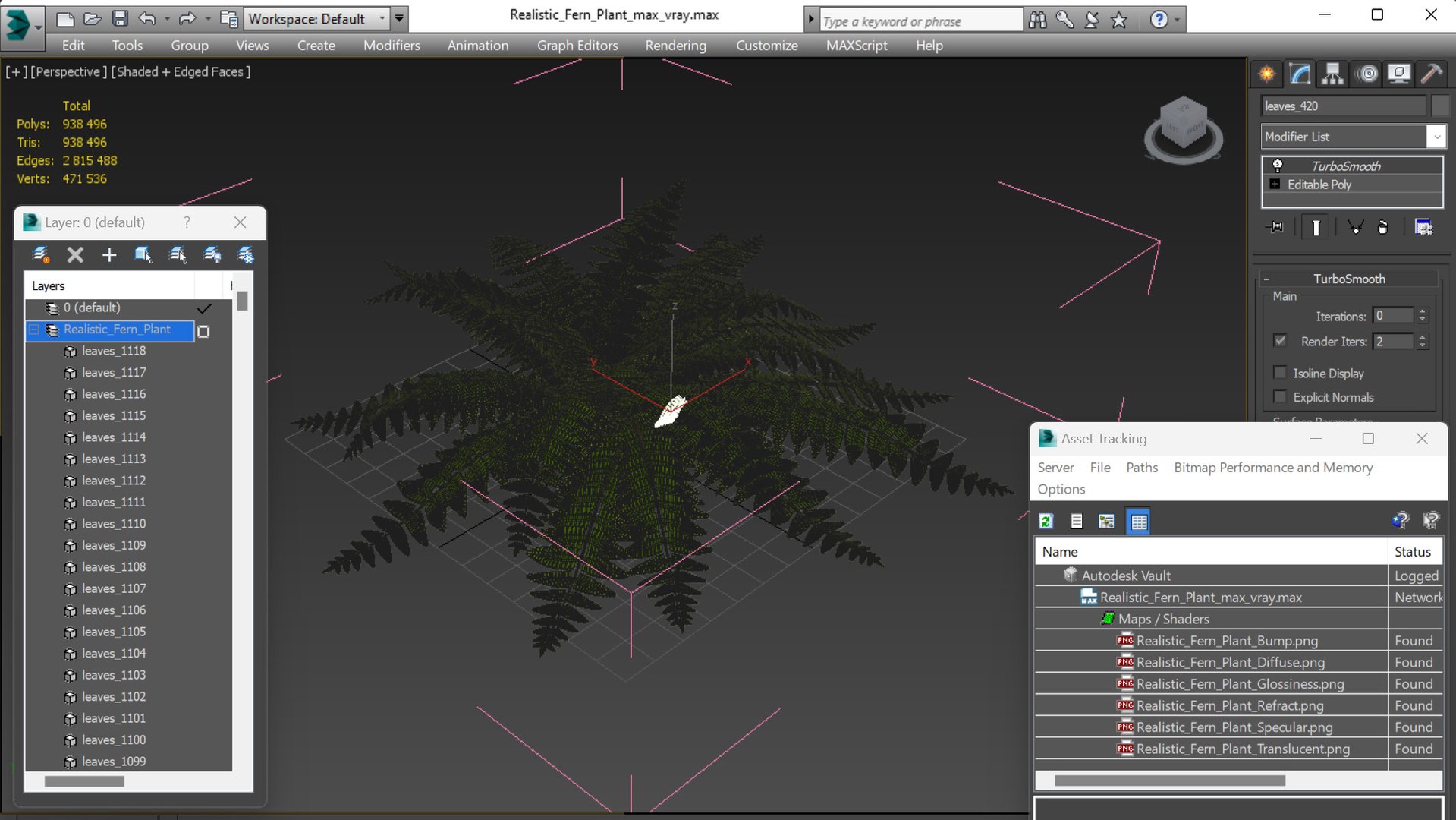 Realistic Fern Plant 3D Model - TurboSquid 2235600