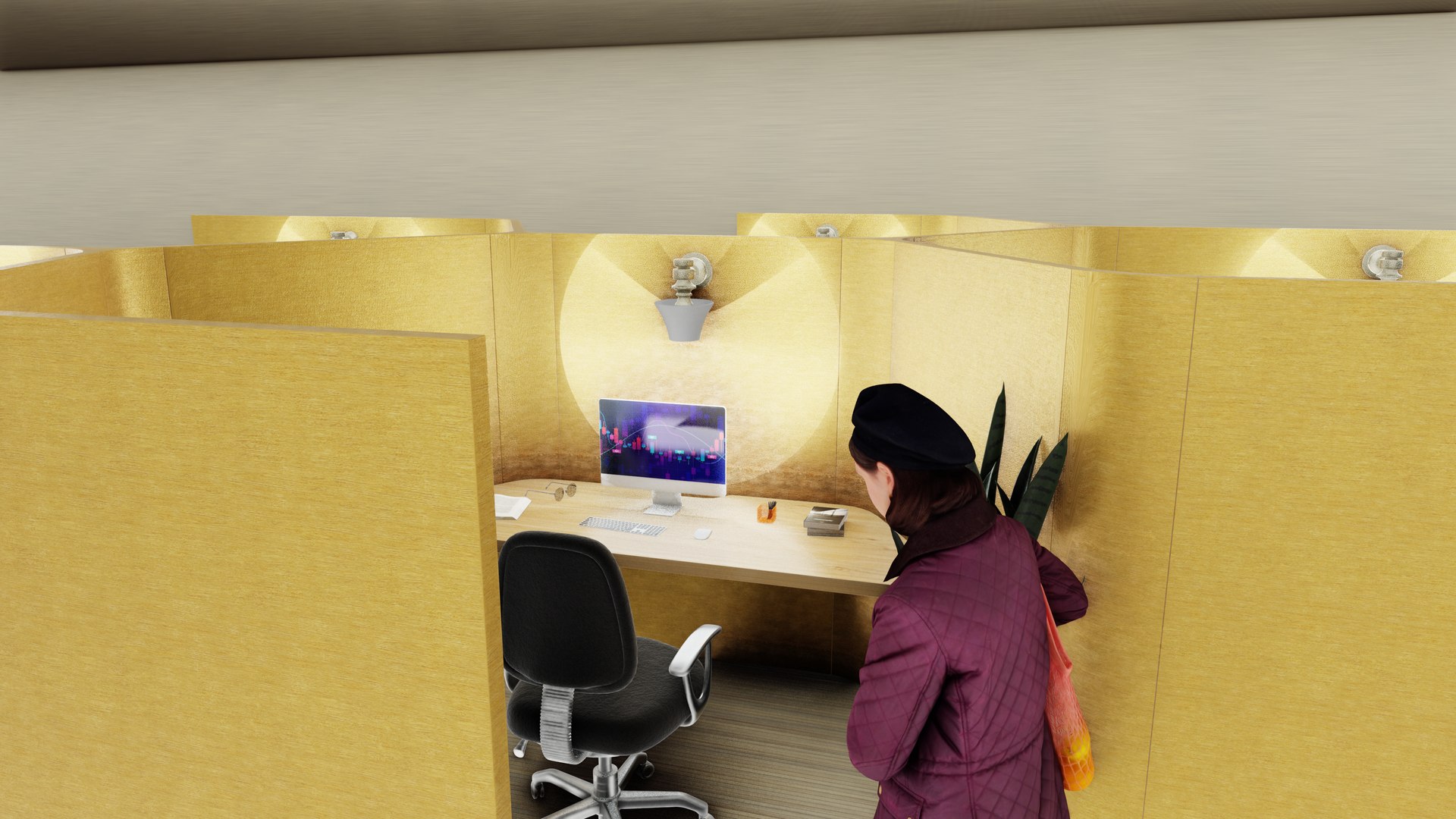 3D Work Place Modular Office Cubicle Scene 3D Model - TurboSquid 2429368