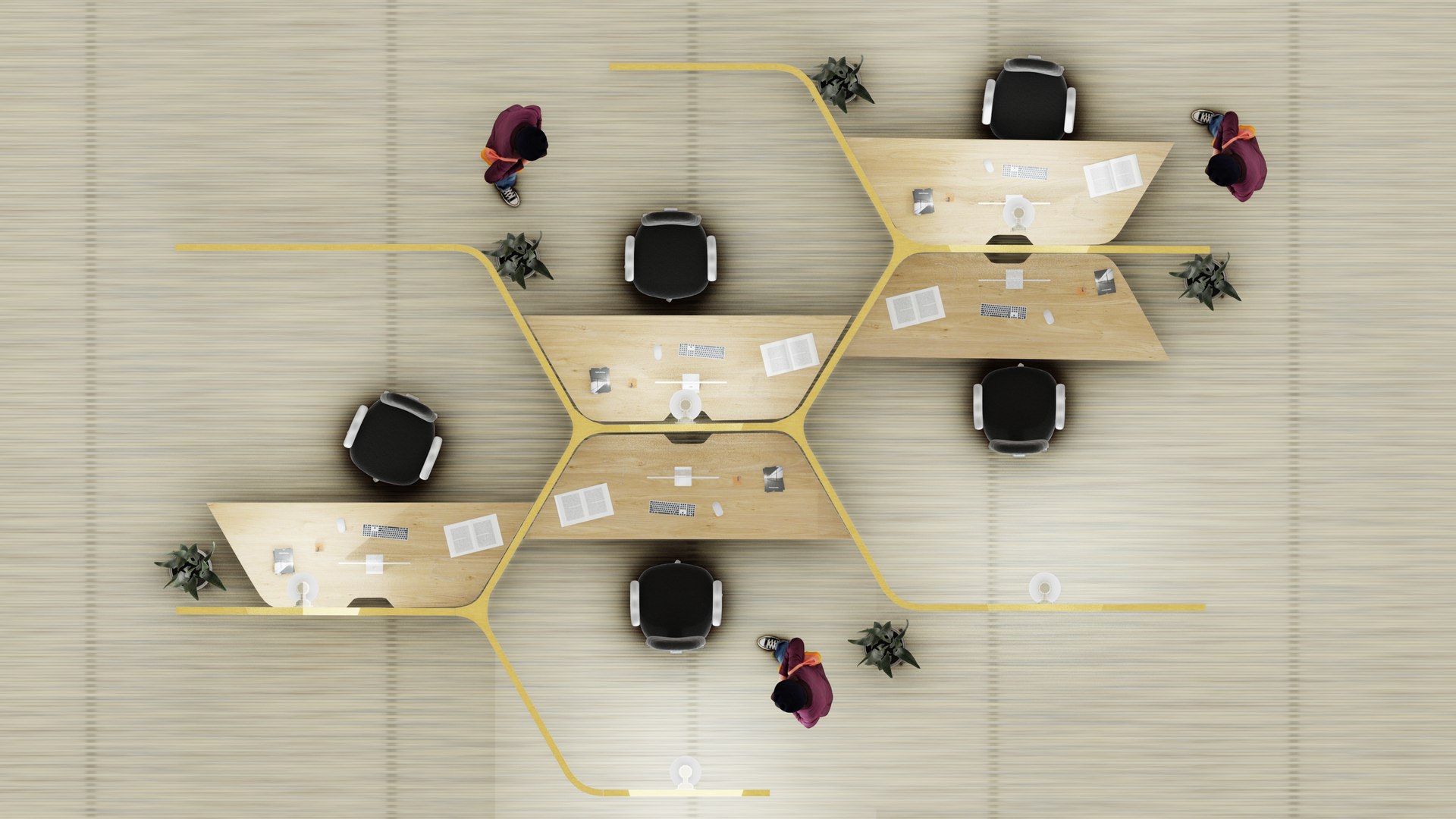 3D Work Place Modular Office Cubicle Scene 3D Model - TurboSquid 2429368