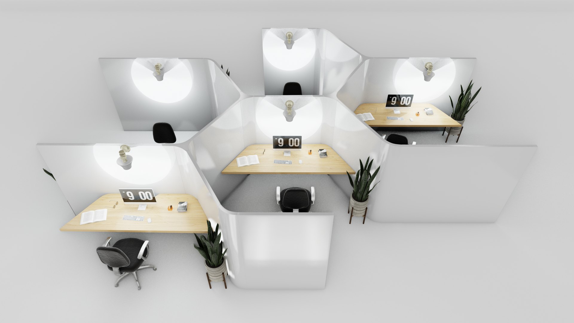 3D Work Place Modular Office Cubicle Scene 3D Model - TurboSquid 2429368