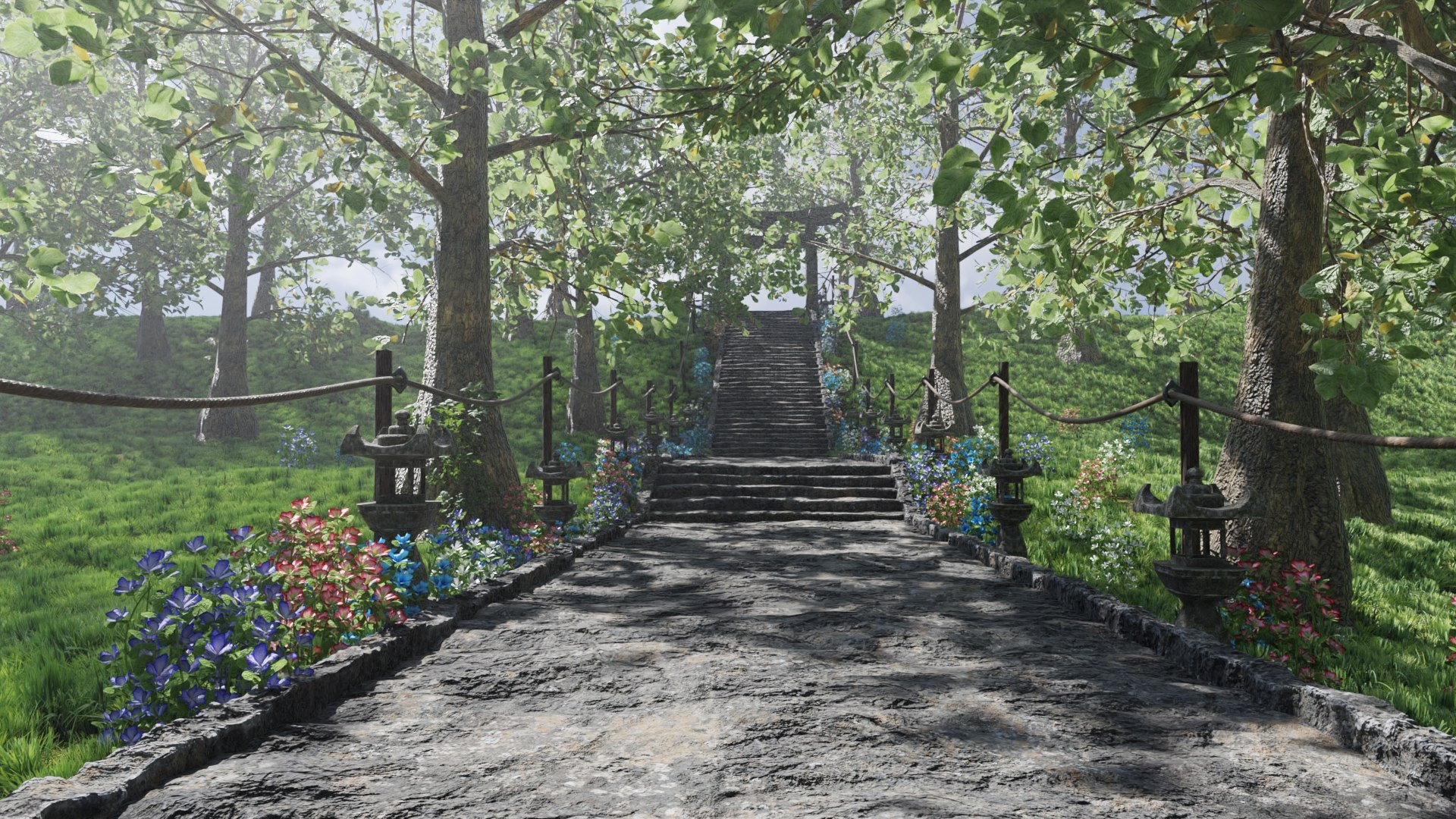 3D Path To Shrine Scene Model - TurboSquid 1752998