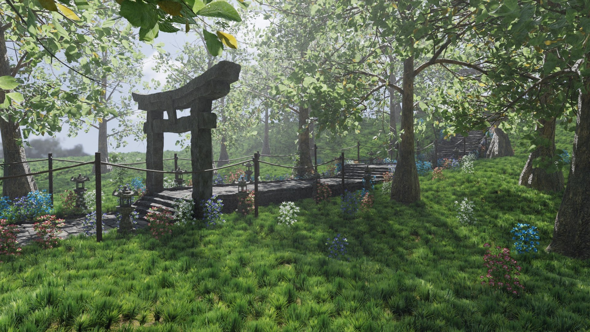 3D Path To Shrine Scene Model - TurboSquid 1752998