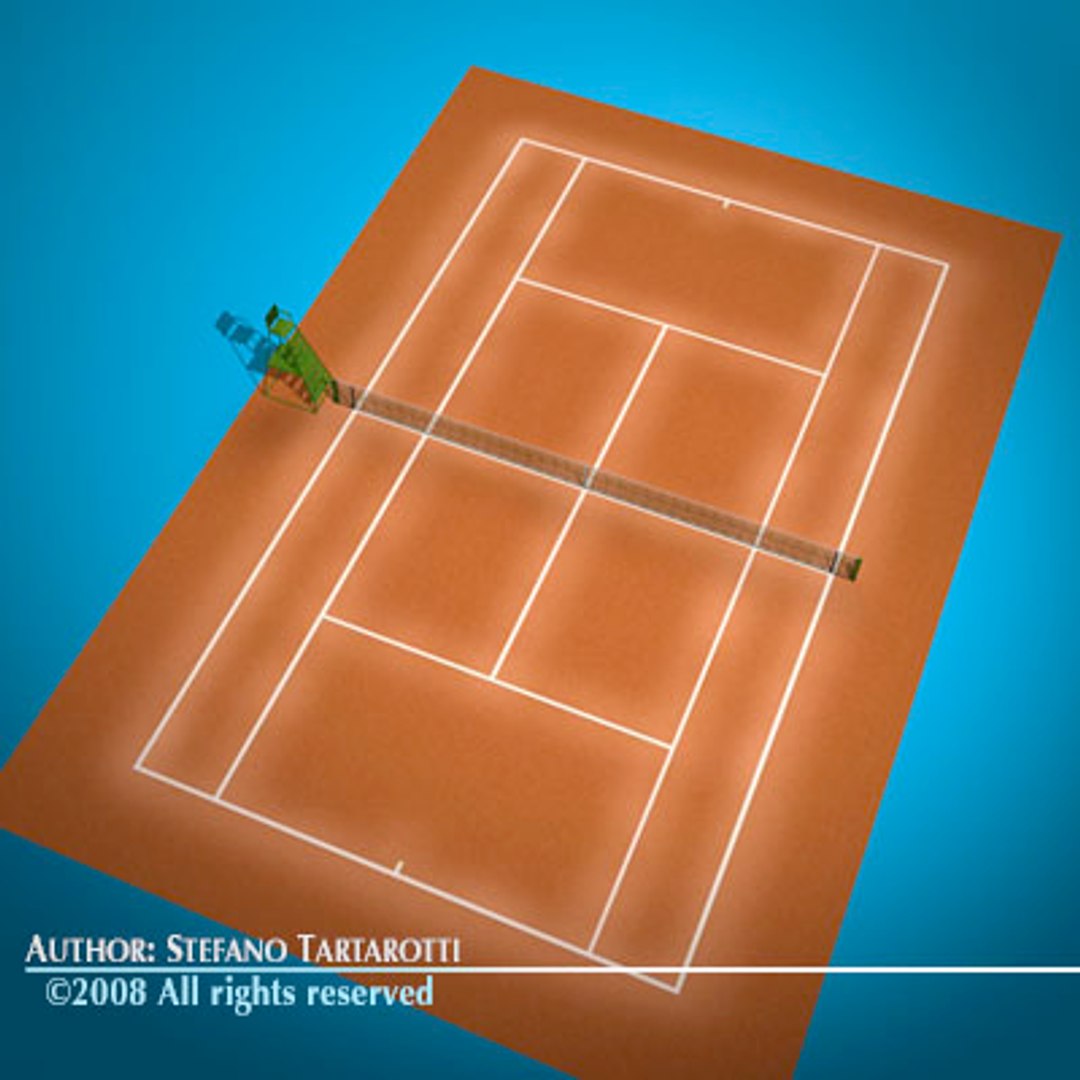 3d tennis field model