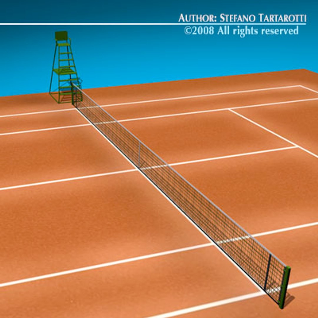 3d tennis field model
