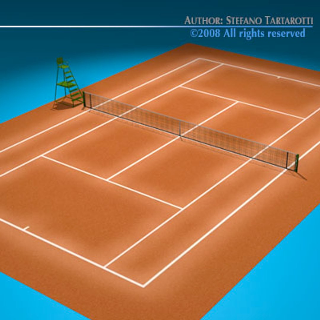 3d tennis field model